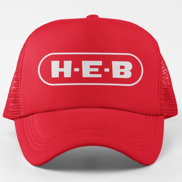 Accessories | New Heb Logo Foam Trucker Mesh Snapback Hat Red | Poshmark